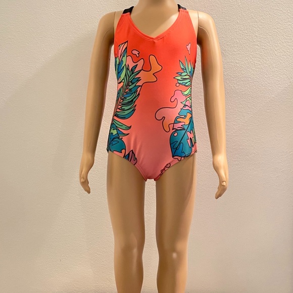 Limeapple | Swim | Limeapple Little Girl Pink Tropical One Piece Swim ...